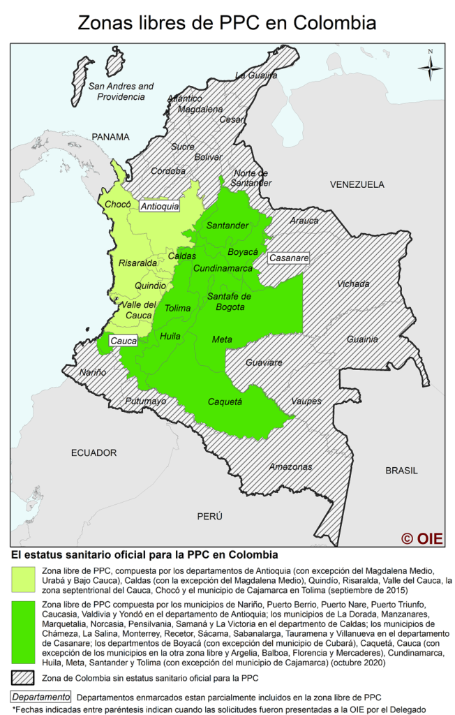 Colombia aumenta zonas libres de PPC - En nuestro campo